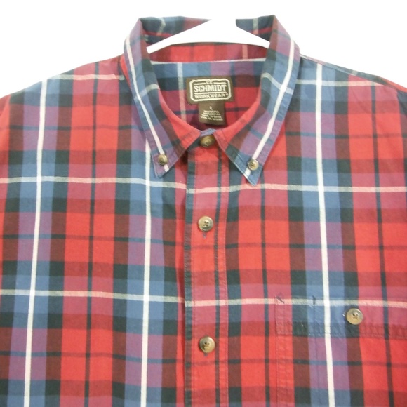 schmidt | Shirts | Ce Schmidt Work Wear Red Plaid Button Down Shirt ...